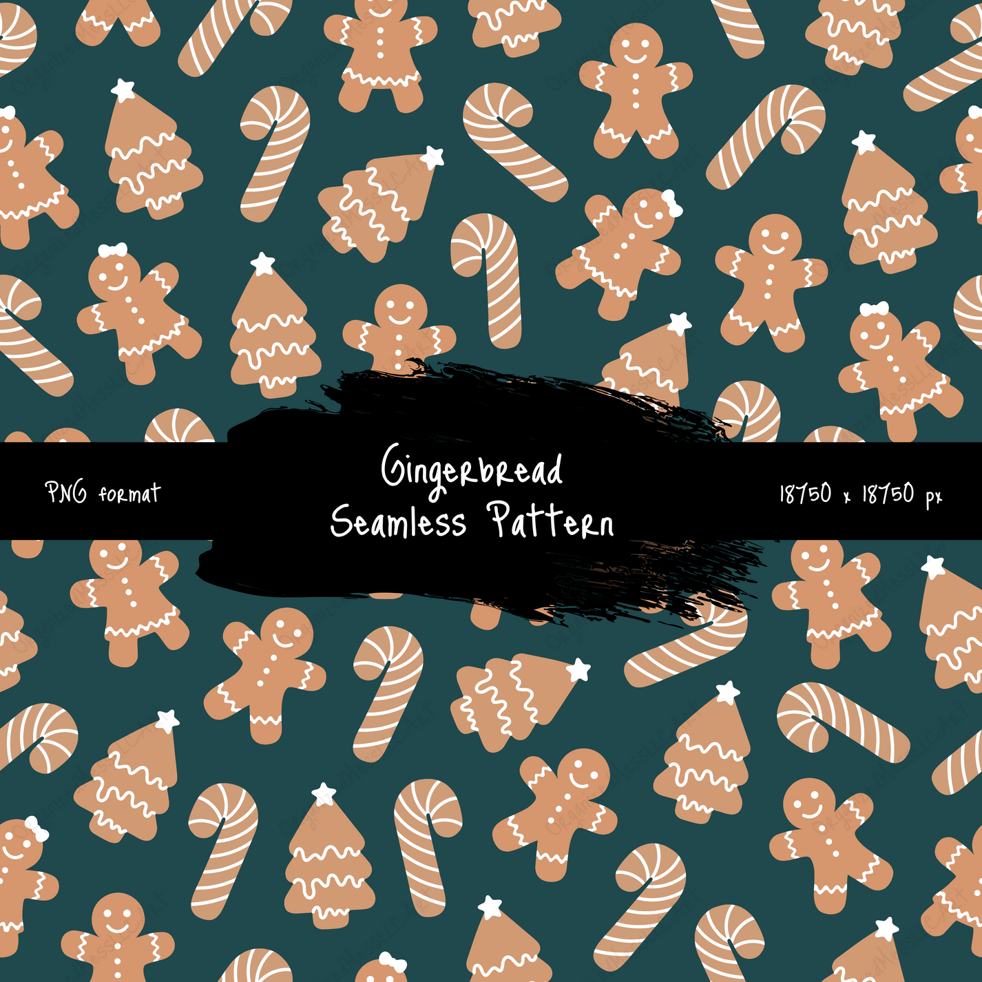 Gingerbread Seamless Pattern Instant Digital Download High Resolution ...