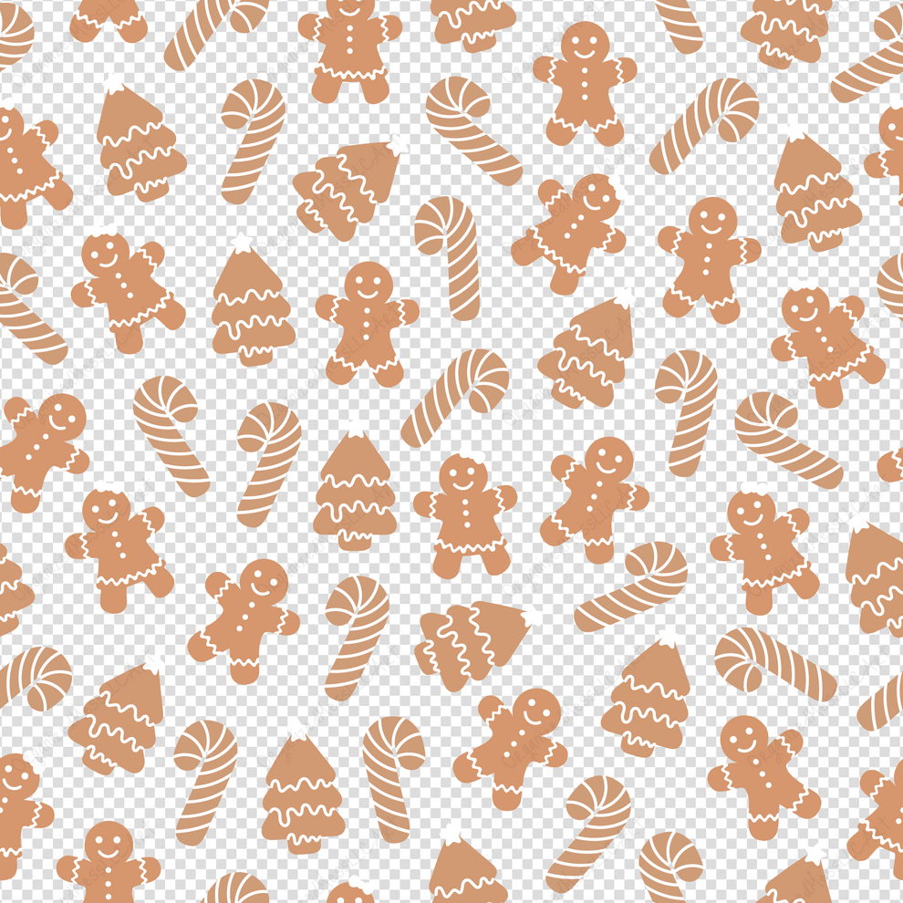 Gingerbread Seamless Pattern Instant Digital Download High Resolution ...